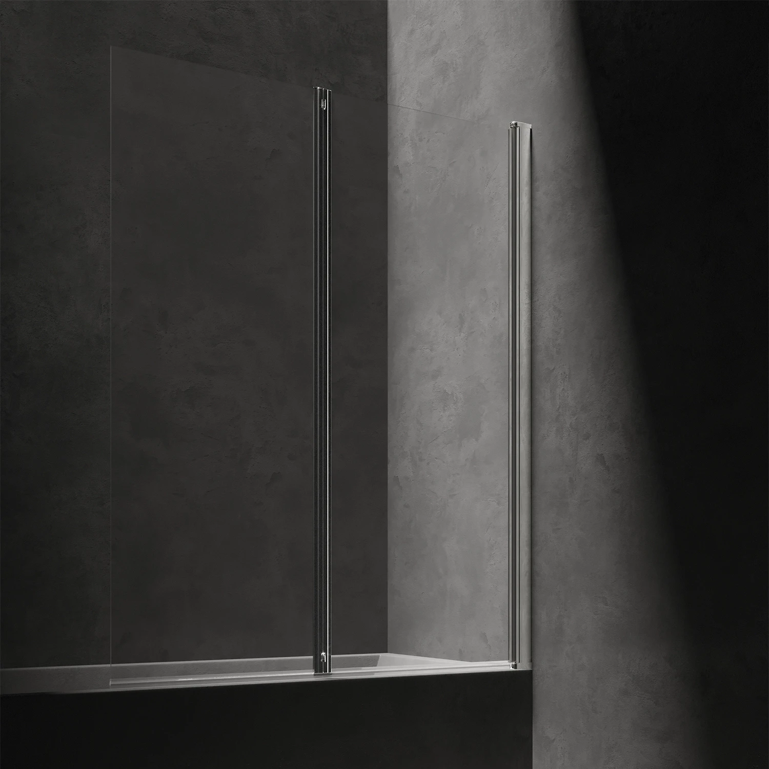 KINGSTON Double panel bath screen, 120 cm (XHE20CRTR) | OMNIRES